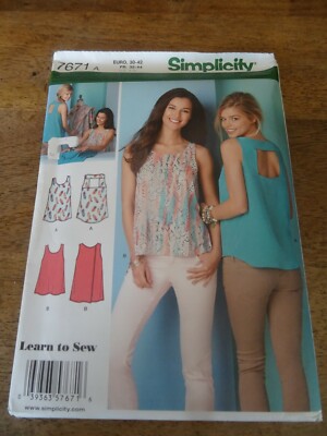 7671👕👕👕 PATRON SIMPLICITY 2 CREATIONS BLOUSE CHIC ELEGANTE T 32 AU 44 ...