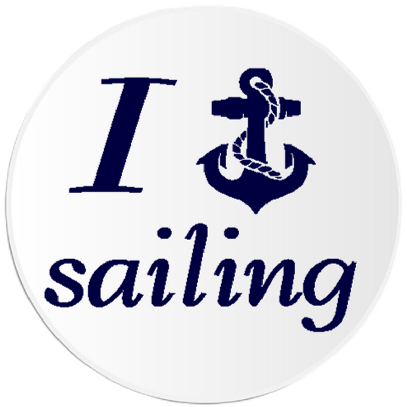 I Love Sailing - 100 Pack Circle Stickers 3 Inch - Sailor Anchor ...