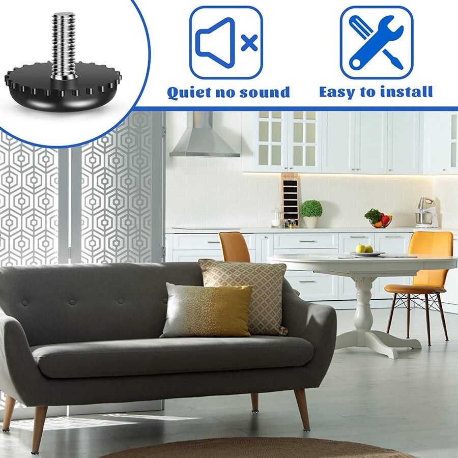 10X 1/4-20 Adjustable Furniture Feet Levelers Stainless Steel Screw ...