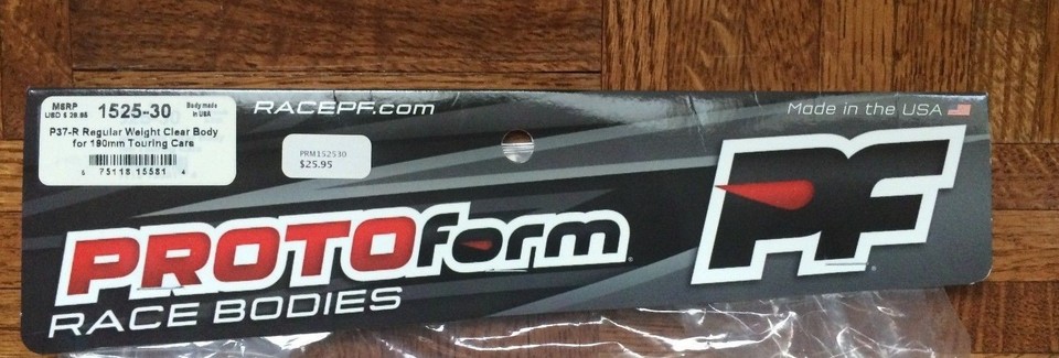 Protoform #1525-30 P37-R Regular Weight Clear Body 190 mm Touring Car ...