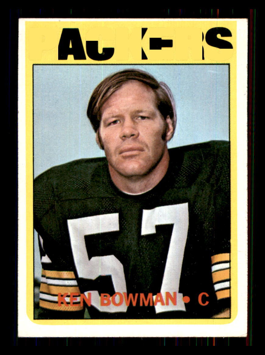 1972 Football Topps Ken Bowman Green Bay Packers #58 2 | eBay