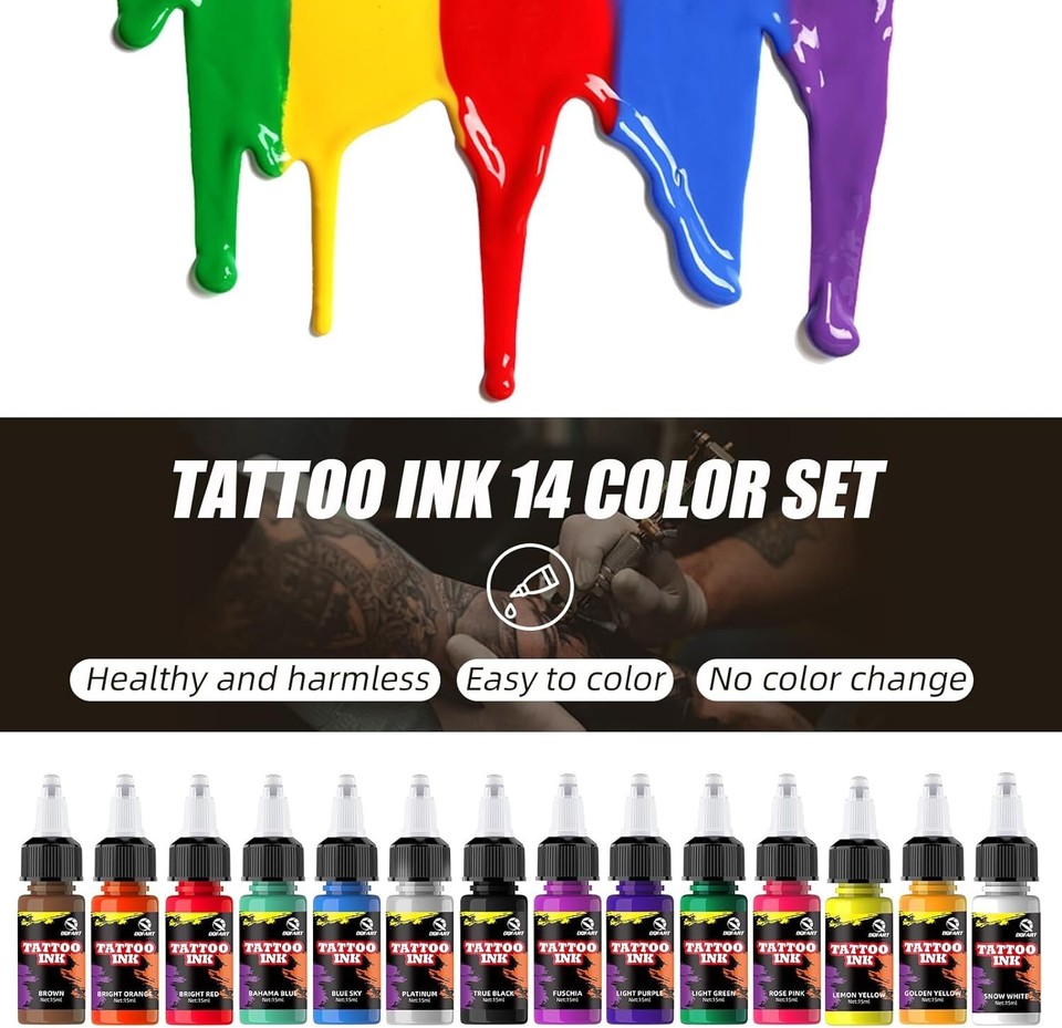 Professional 14 Color Tattoo Ink Set 0.5OZ (15ML) Tattoo | eBay