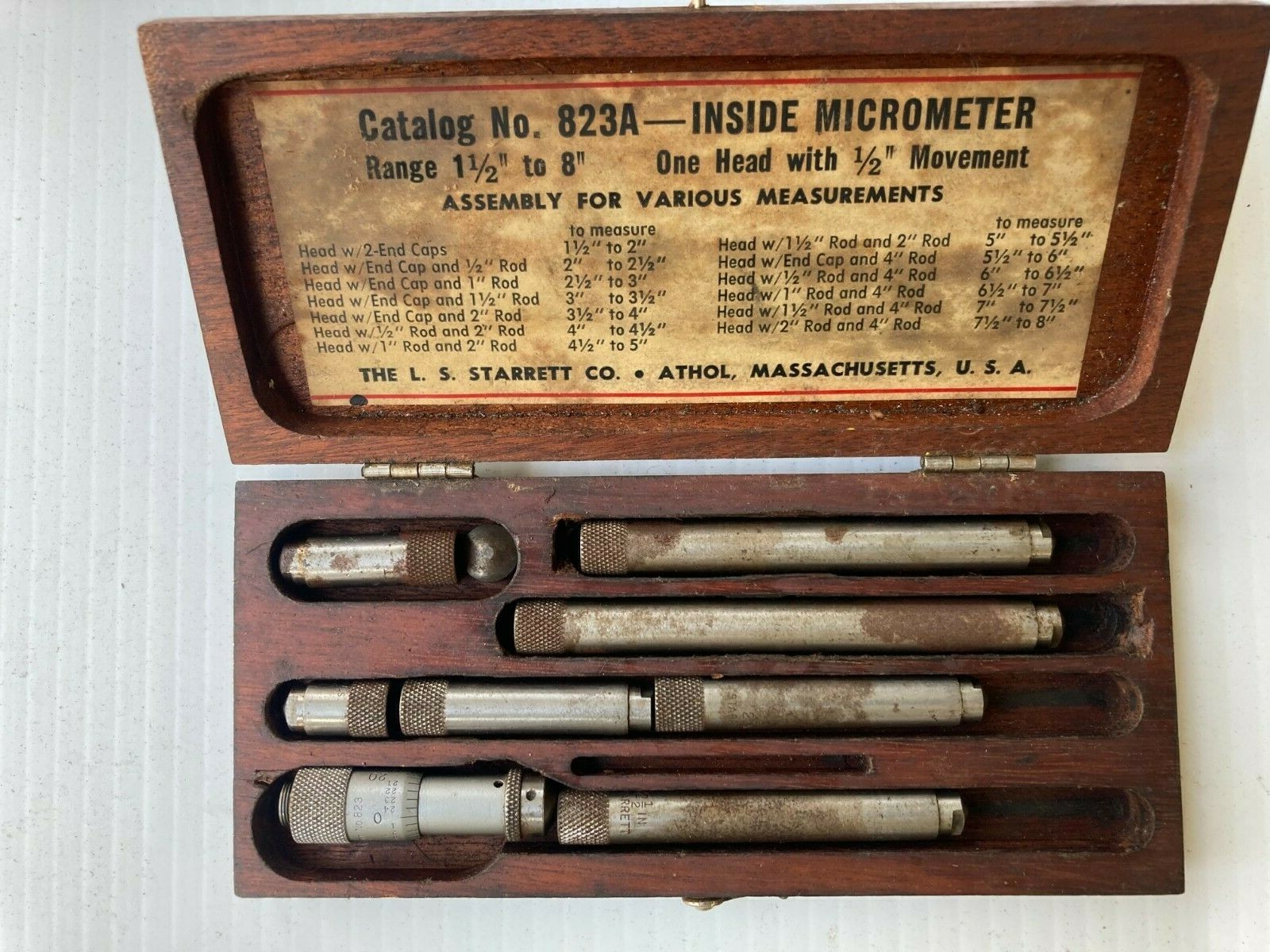 Original 1960 steel starrett tools, micrometers, Kennedy toolbox, dials ...
