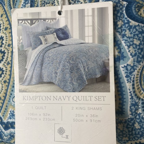 Levtex Home Timeless Collections King Size Kimpton Navy Quilt Set | eBay