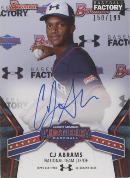 2019 Bowman Draft - Under Armour Game Autographs C.J. Abrams #UAN-1 / ...