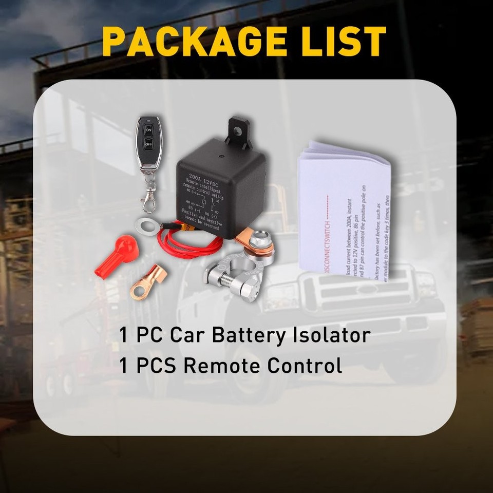 1X Wireless Control Remote Battery Disconnect Cut Off Isolator Switch ...
