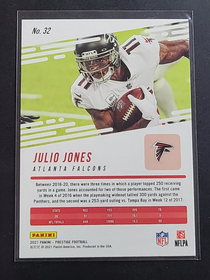 2021 Panini Prestige Julio Jones #32 Hyper Parallel Xtra Points Falcons ...