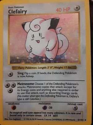 Pokémon TCG Clefairy Base Set 5/102 Holo Shadowless Holo Rare | eBay
