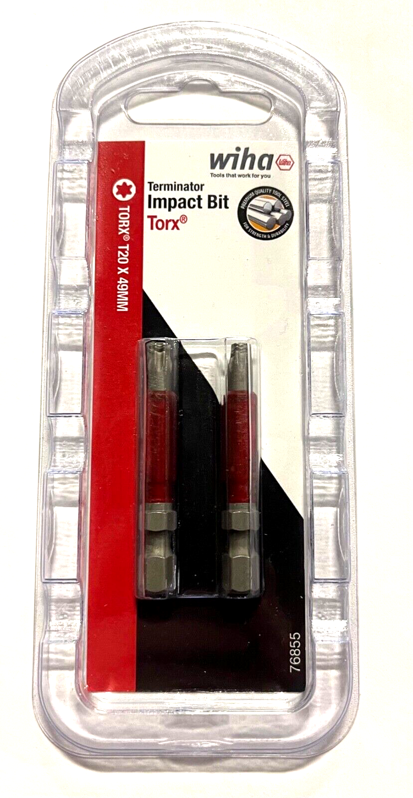 Wiha T20 x 49mm Terminator Torx Impact Bits 1/4" Hex Drive 2 Pack 76855 ...
