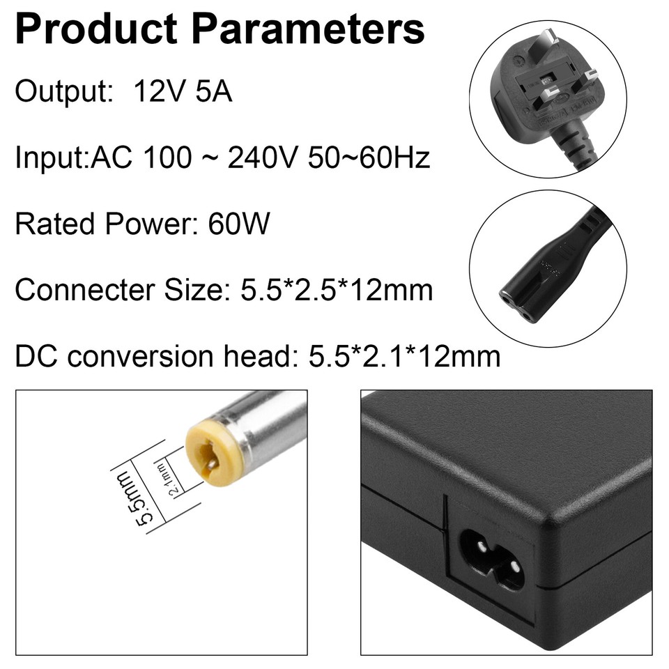 Power Supply Adapter with 8 way Splitter Security system CCTV DVR ...