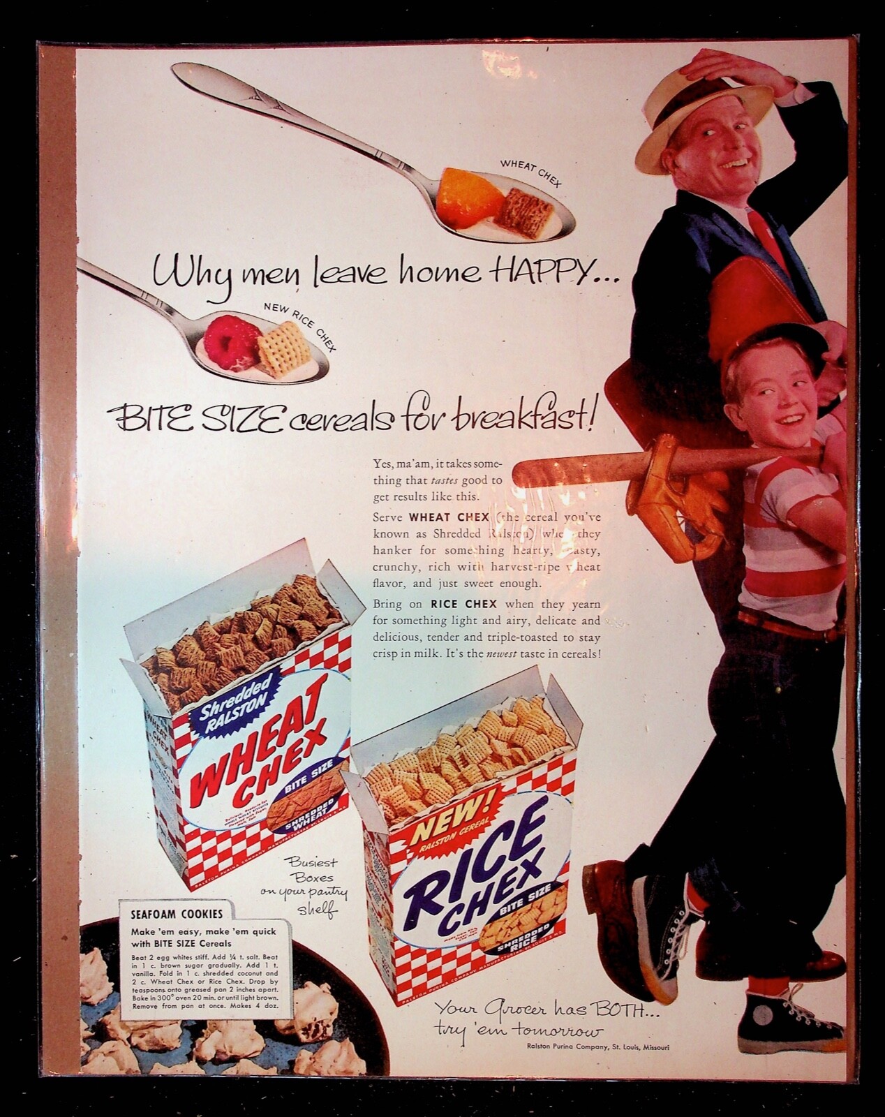 1950s Ralston Purina Co. Cereal Rice Chex Wheat Chex Photo Vintage ...