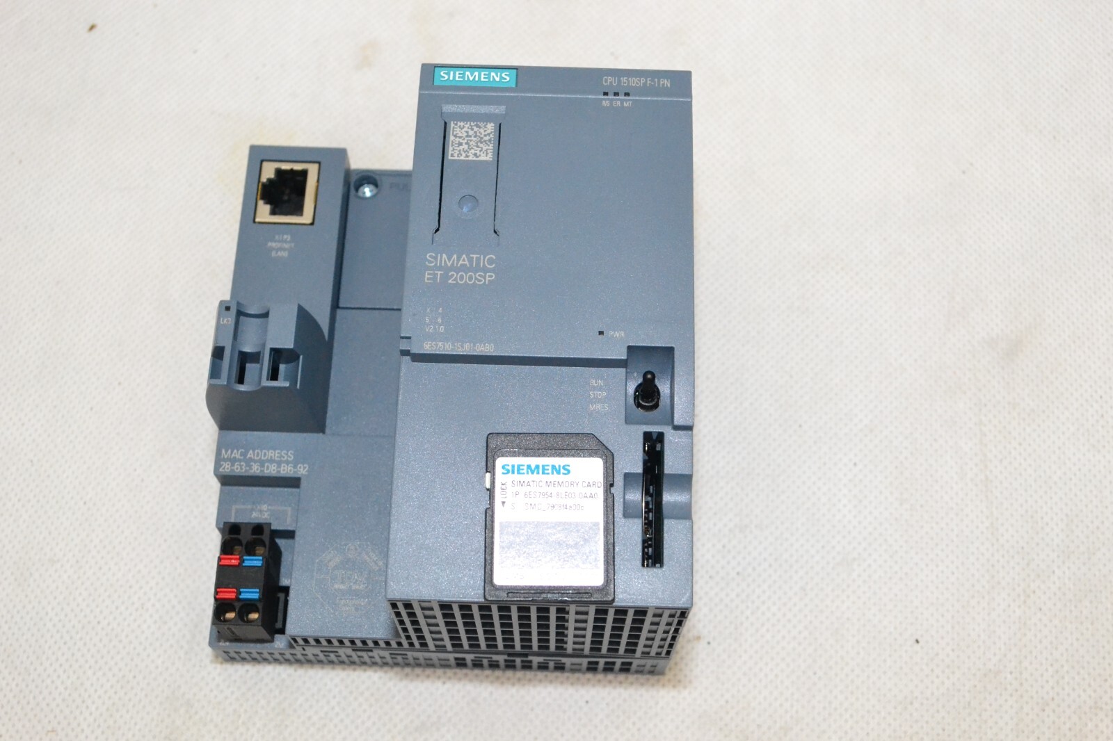 Siemens 6ES7 510-1SJ01-0AB0 CPU1510SPF-1PN Simatic ET200SP CPU + SMC ...