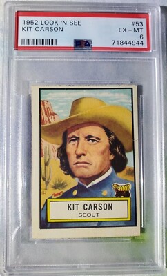 1952 Topps Look N See Kit Carson #53 PSA 6 EX-MT | eBay