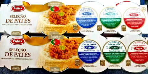 CANS PATE MIX SARDINE TUNA MACKEREL FIDES Portuguese Gourmet Food Paste ...
