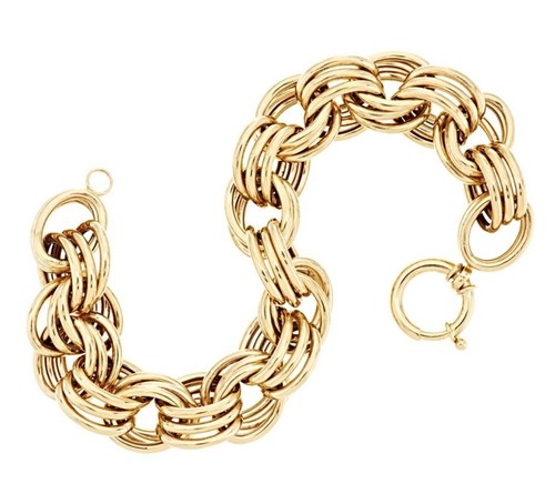 QVC Polished Triple Oval Rolo Link Bracelet Senora Clasp Real 14K ...