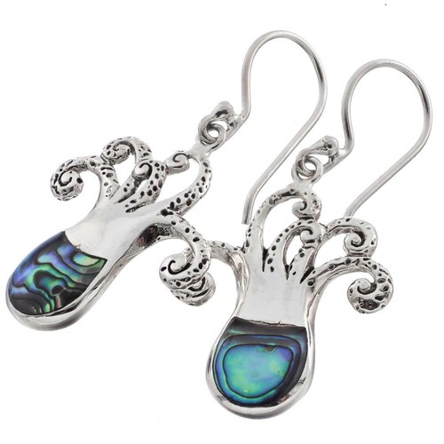 925 Argent Adorable Ocean Animal Calamar Octopus Paua Abalone Coque ...