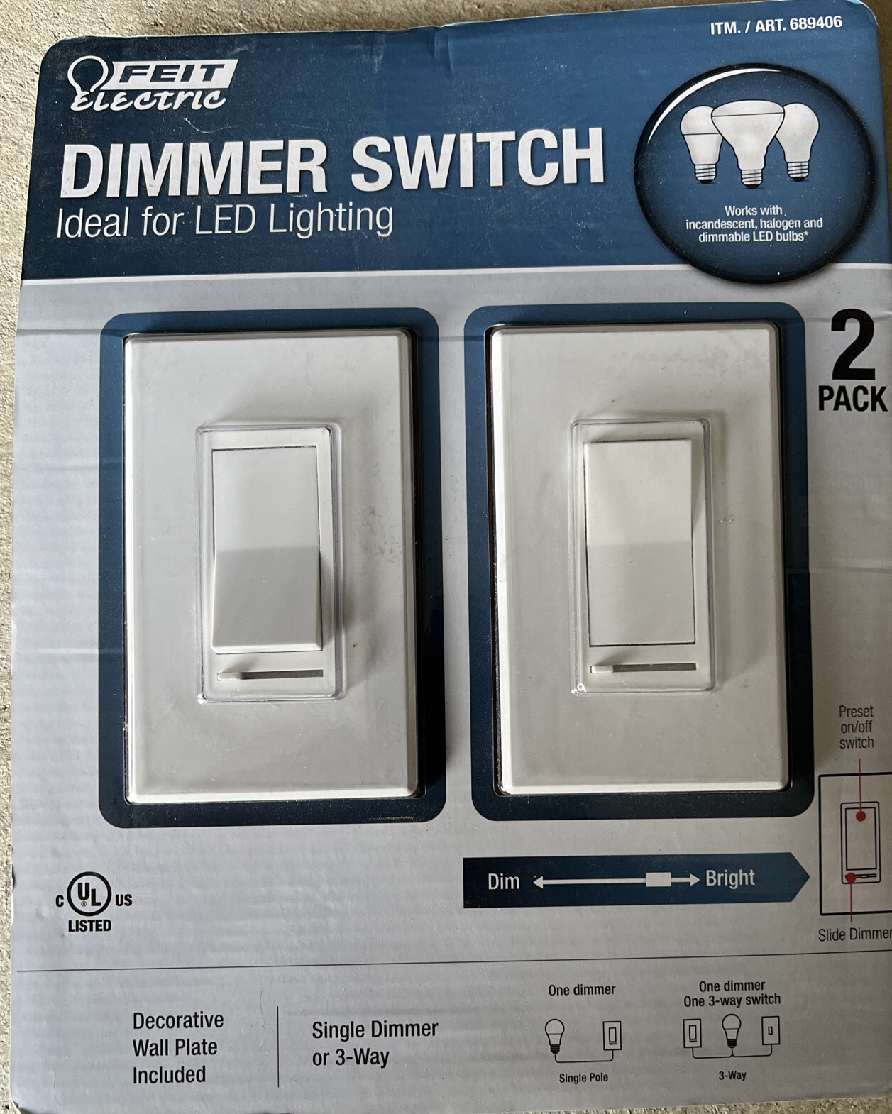 Feit Electric Dimmer Switch for LED Lighting 2 Pack for sale online | eBay