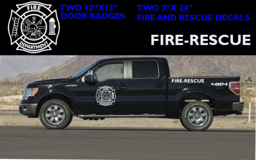Fire department Fire & Rescue truck decal set | eBay