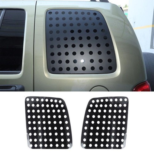 Black PVC Rear Triangular Window Glass Sticker Cover For Jeep Liberty ...