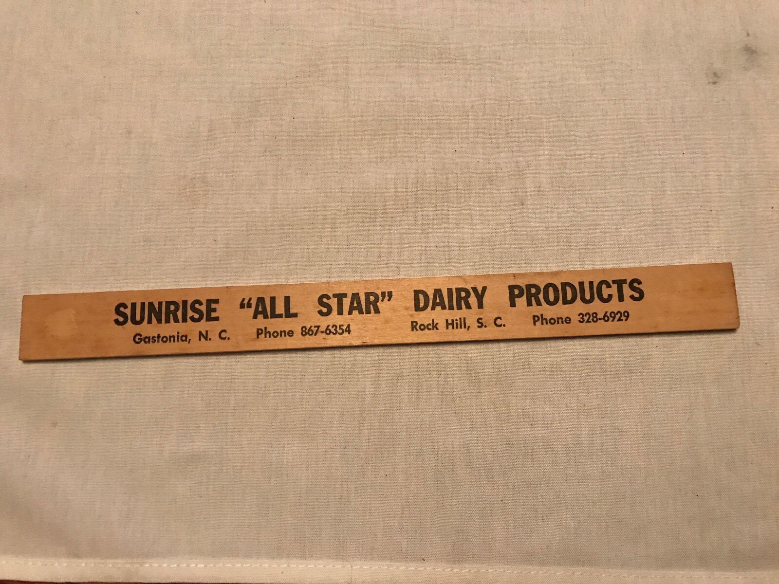 Sunrise “ All Star” Dairy Products Vintage Ruler, Rock Hill, South ...