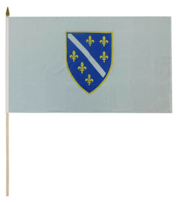 Republic of Bosnia & Herzegovina 100D 12x18 12"x18" Stick Flag 30" Wood ...