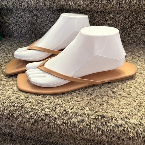 Ann Taylor Loft Tan Slip Ons Modern Flip Flops Size 10 NEW | eBay