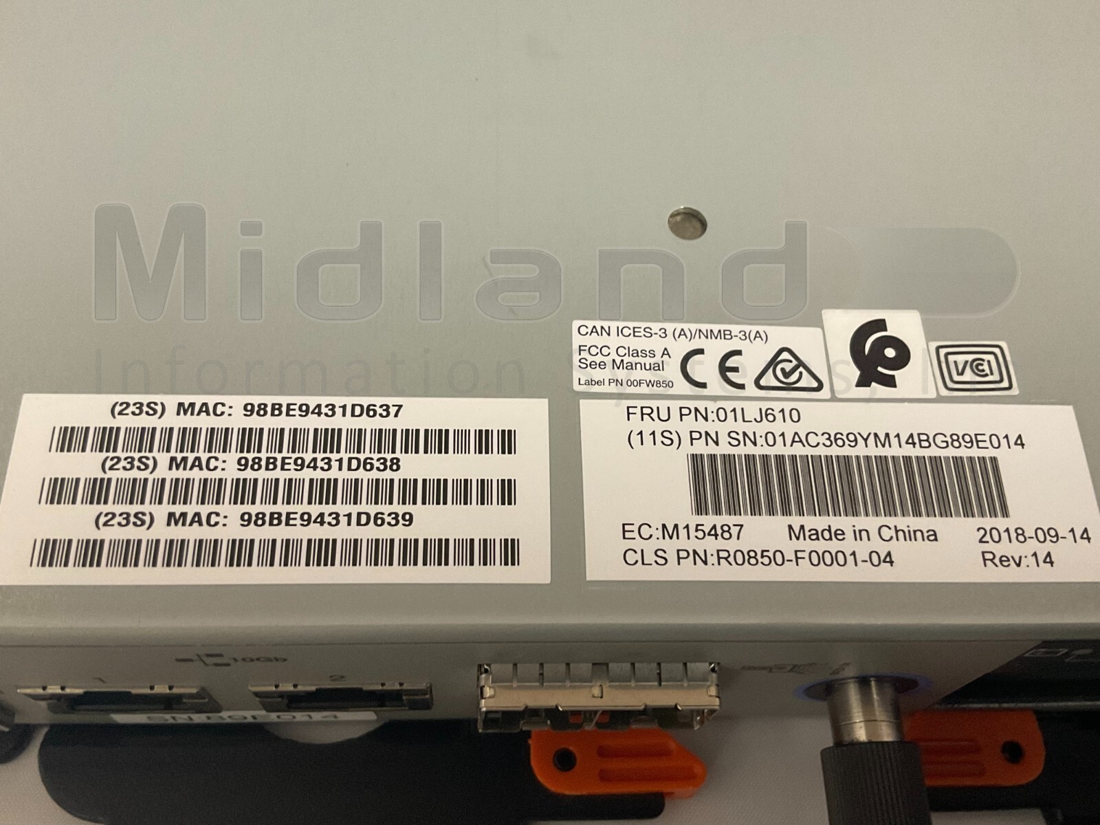 IBM V5030 2-Port 12Gb/s SAS Node Canister Controller FRU 01LJ610 Tested ...