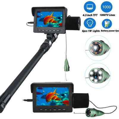 4.3" 30M Fish Finder IP Infrared Light DVR Depth TF Underwater Fishing ...