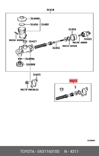 Genuine OE c.m.c.kit, 0431160100 for TOYOTA 04311-60100 | eBay.de