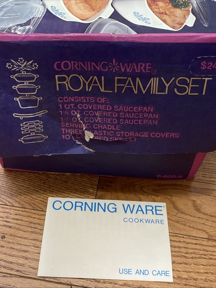 Vintage Corning Ware Royal Family Set P-600-N( Brand New) Never Used ...