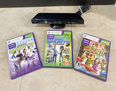 Microsoft XBOX 360 Kinect Motion Sensor Bundle 1414 W/ 6 Games ...