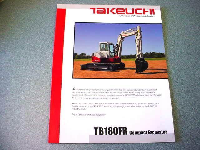 Takeuchi TB180FR Compact Excavator Brochure | eBay