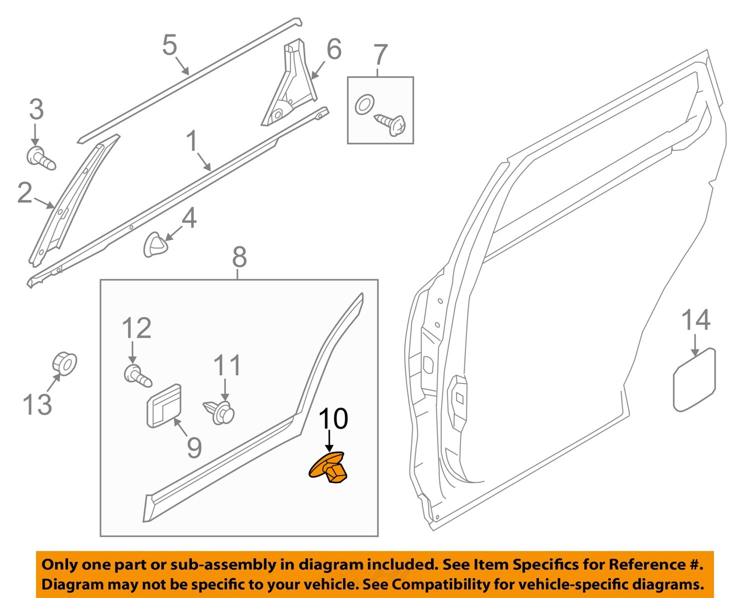 Kia OEM 2016 Sorento Exterior-rear-body Side Molding Retainer ...