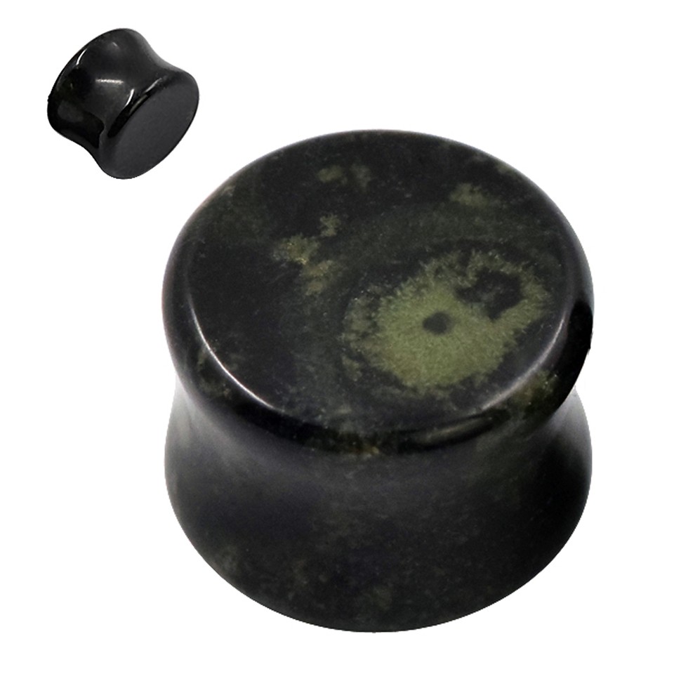 PAIR Organic Natural Stone Ear Gauges Ear Plugs Double Flared Piercing ...