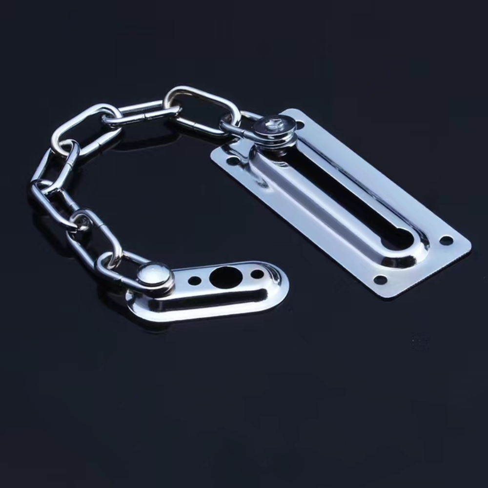 Silver Lock Guard Latch Stainless Stee Sliding Fastener Door Chain Lock ...
