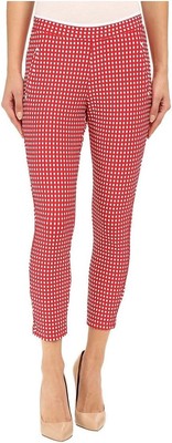 HUE Womens Checkered Knit Capris Red X-Small X-Small 0-2 W23" Inseam 24 ...