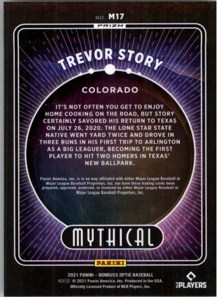 2021 Donruss Optic Mythical Holo #17 Trevor Story - NM-MT | eBay