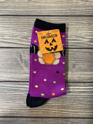 Happy Halloween Meijer Purple Polka Dot Sloth Socks Sock Size 9 11 Shoe ...
