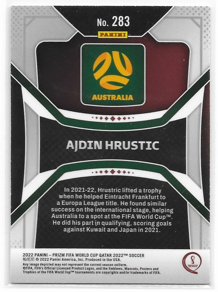 2022 Panini Prizm FIFA World Cup Ajdin Hrustic Rookie Australia #283 | eBay