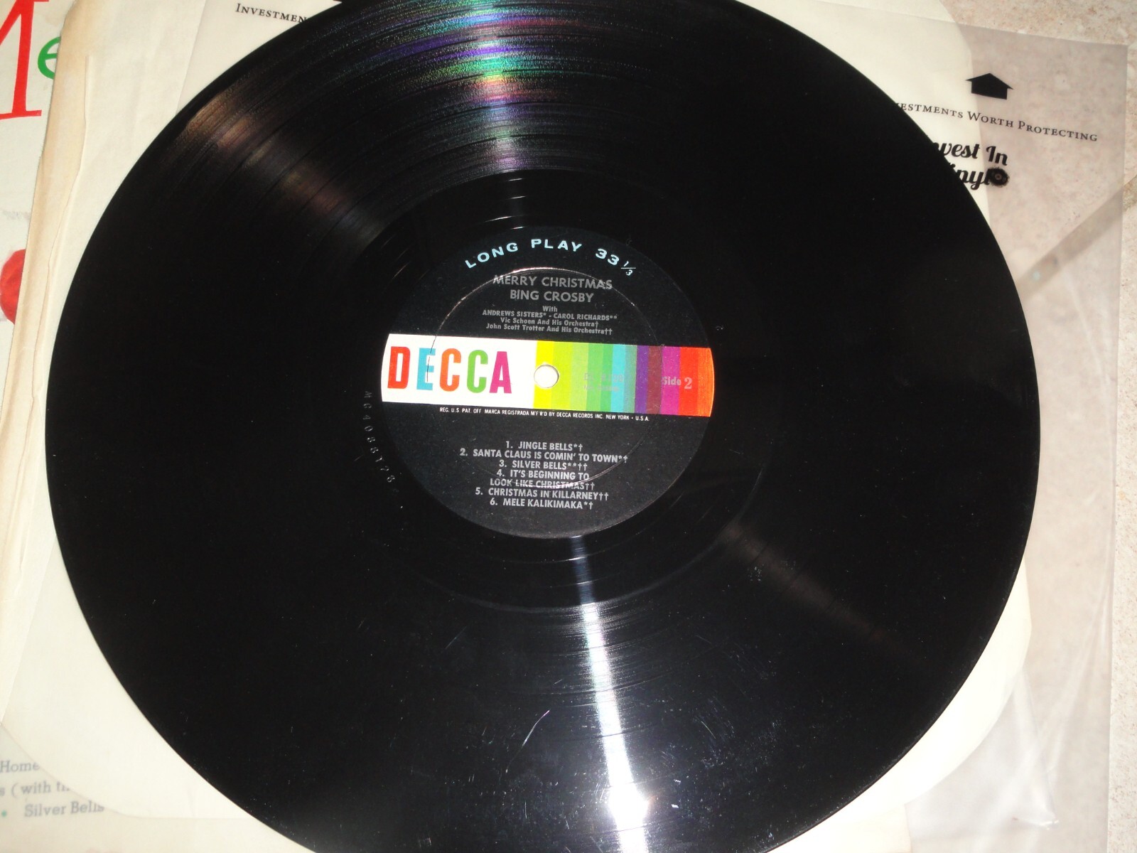 VINYL RECORD LP BING CROSBY MERRY CHRISTMAS#2 DECCA RECORDS DL 8128 | eBay