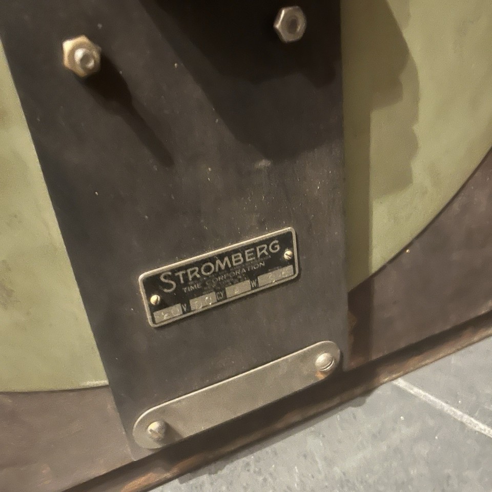 Stromberg Electric Company Chicago Antique Slave Clock Oak Wood Cabinet ...