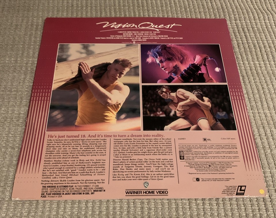 VISION QUEST (Laserdisc) VERY RARE GREAT FILM MATTHEW MODINE Linda ...