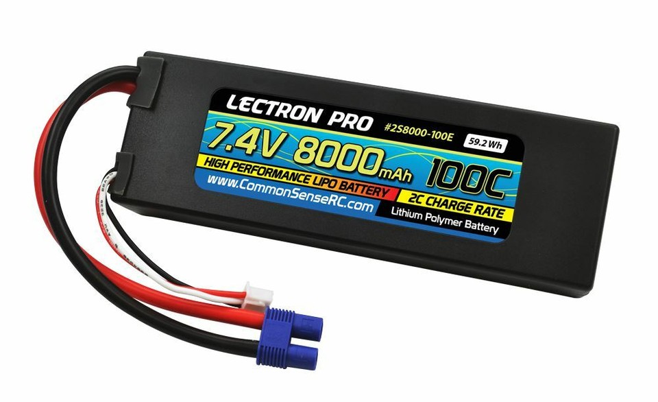 Lectron Pro 7.4V 8000mAh 100C Lipo Battery w/ EC3 # 2S8000-100E | eBay