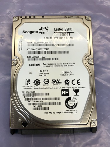 Seagate ST1000LM014 2.5" 1TB Laptop SSHD Hybrid Hard Drive 720278-002 ...