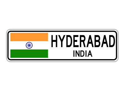 Hyderabad, India Street Sign Indian Flag City Country Road Wall Gift | eBay