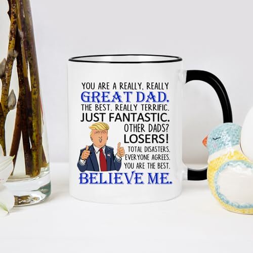 Trump Great Dad Mug, Funny Trump Dad Gifts, Father's Day Dad Black ...