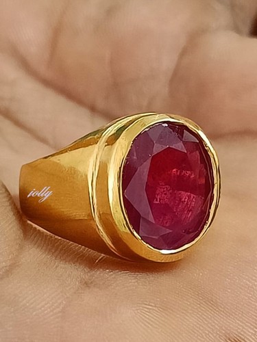 6.25 Ct Natural Oval Cut Burma Ruby Ring 925 Silver Ruby Astrology Ring ...