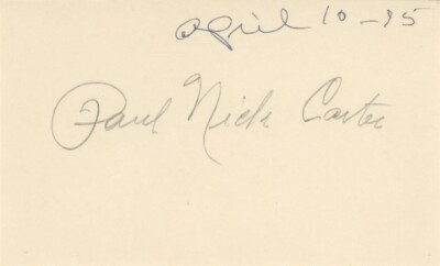 Paul Nick Carter- Signed Card | eBay
