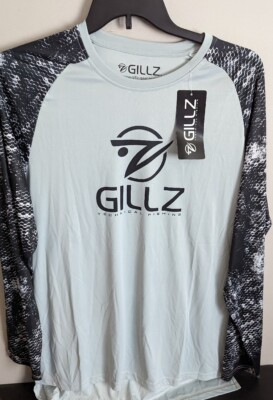Gillz Men's LS UV Tournament Series "High Rise Gray" L/S Shirt Size ...