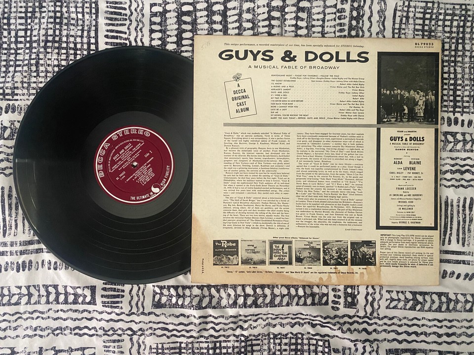 Original Broadway Cast Guys & Dolls Vinyl Decca Records DL 79023 | eBay